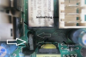 A shorted fridge power board repaired. Model: Whirlpool L1373 ...