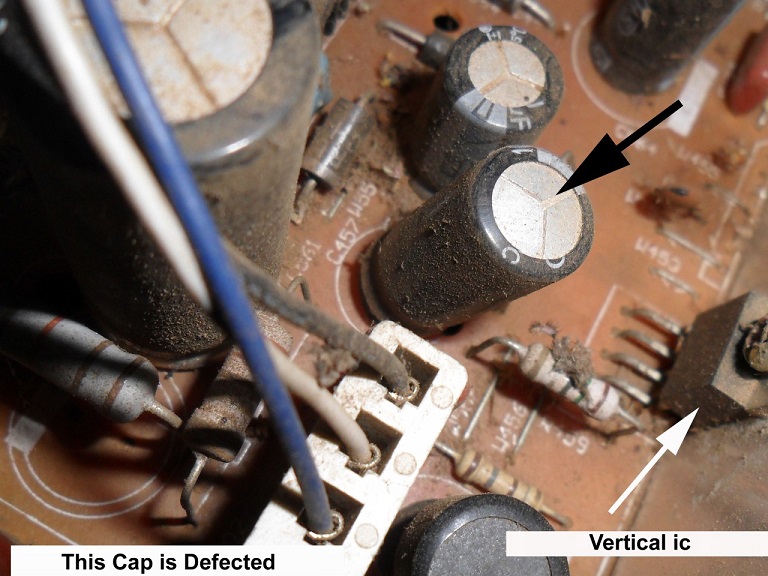 Bad Caps Vertical Problem In Crt Tv Electronics Repair And Technology Bad Caps Vertical Problem In Crt Tv Electronics Repair And Technology
