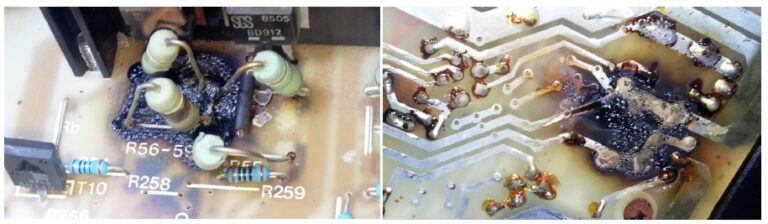 Left Channel Output Found Charred In QUED A240CD Amplifier ...