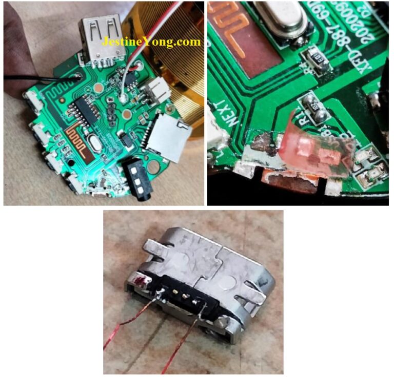 Refixed Damaged Charging Port And Switches In USB Speaker Unit Model ...